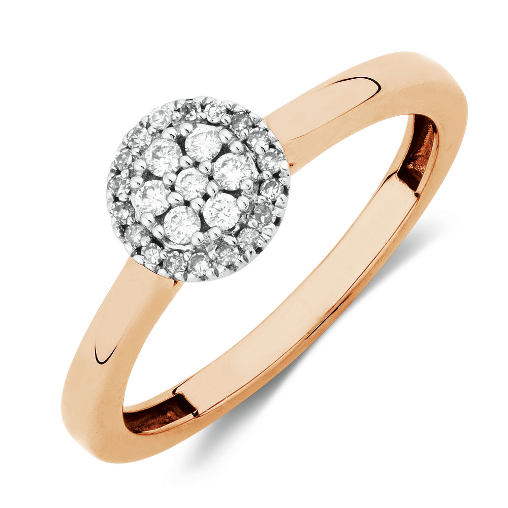 Promise Ring with 0.15 Carat TW of Diamonds in 10ct Rose Gold Promise Ring with 0.15 Carat TW of Diamonds in 10ct Rose Gold