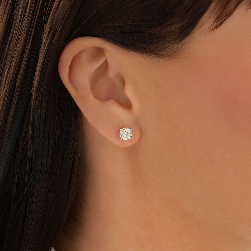 Stud Earrings With 2 Carat TW Of Diamonds In 14ct White Gold Stud Earrings With 2 Carat TW Of Diamonds In 14ct White Gold